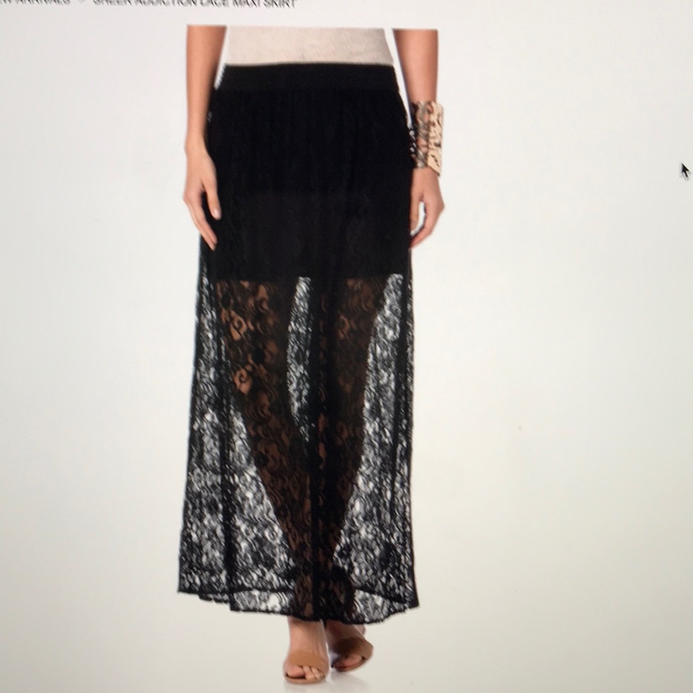 Sheer Addiction Lace Maxi Skirt - Gem